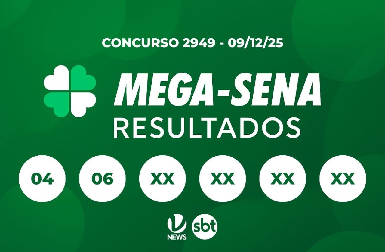 Mega-Sena 2949 sorteia R$ 20 milhões; veja resultado